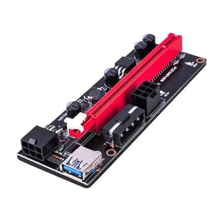 PCI-E Riser Board 1X to 16X extender riser Extender 6-pin Adapter Card ...