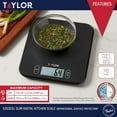 Taylor Antimicrobial 11Lb Kitchen Scale Black, Digital Food and Meat ...