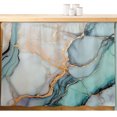 Blue Teal Marble Small Cabinet Curtains 11"W x 13"L, Modern Ink ...