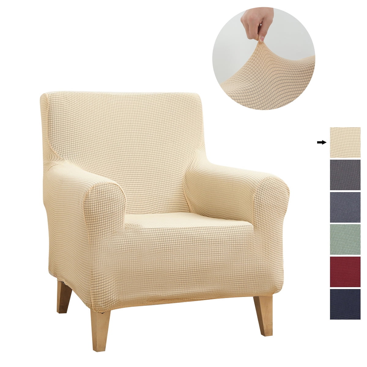 KBOOK Stretch Sofa Shield Fitted Armchair Slipcover Jacquard Solid ...