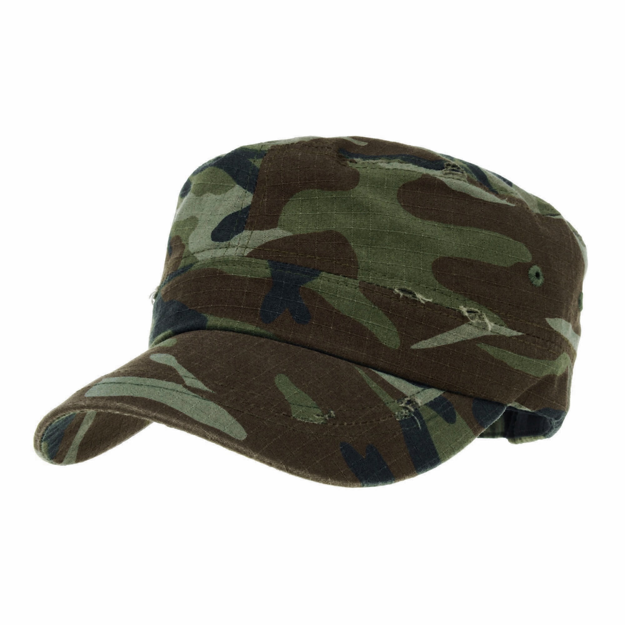 WITHMOONS Cadet Cap Camouflage Twill Cotton Distressed Washed Hat ...