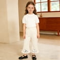 Afdoent Girls Pants Flared Pants Stretch Comfortable Casual Trousers ...