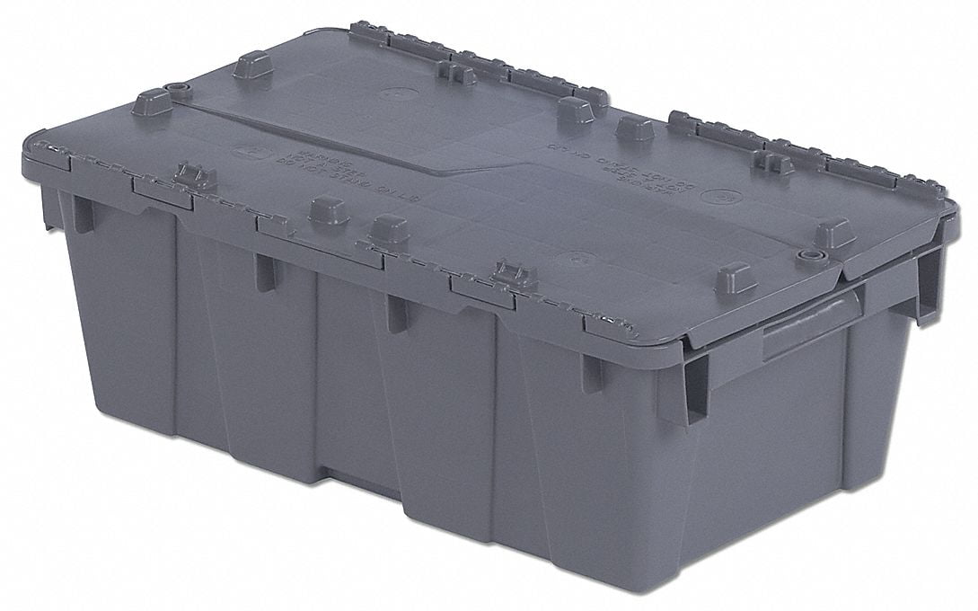 Orbis Attached Lid Container,Gray,Solid,HDPE FP075 Gray - Walmart.com