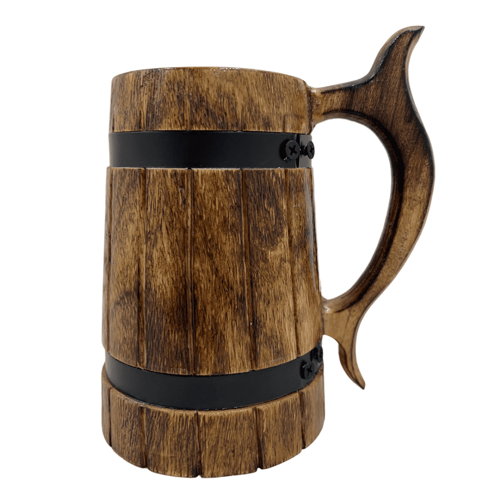 CollectiblesBuy Handmade Wooden Rustic Beer Mug with Unique Handle for ...