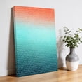 Aqua Orange Mosaic Canvas Wall Art for Living Room, Minimalist Abstract ...