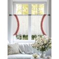 Baseball Sport Sheer Curtains for Living Room Bedroom Abstract Rugby ...