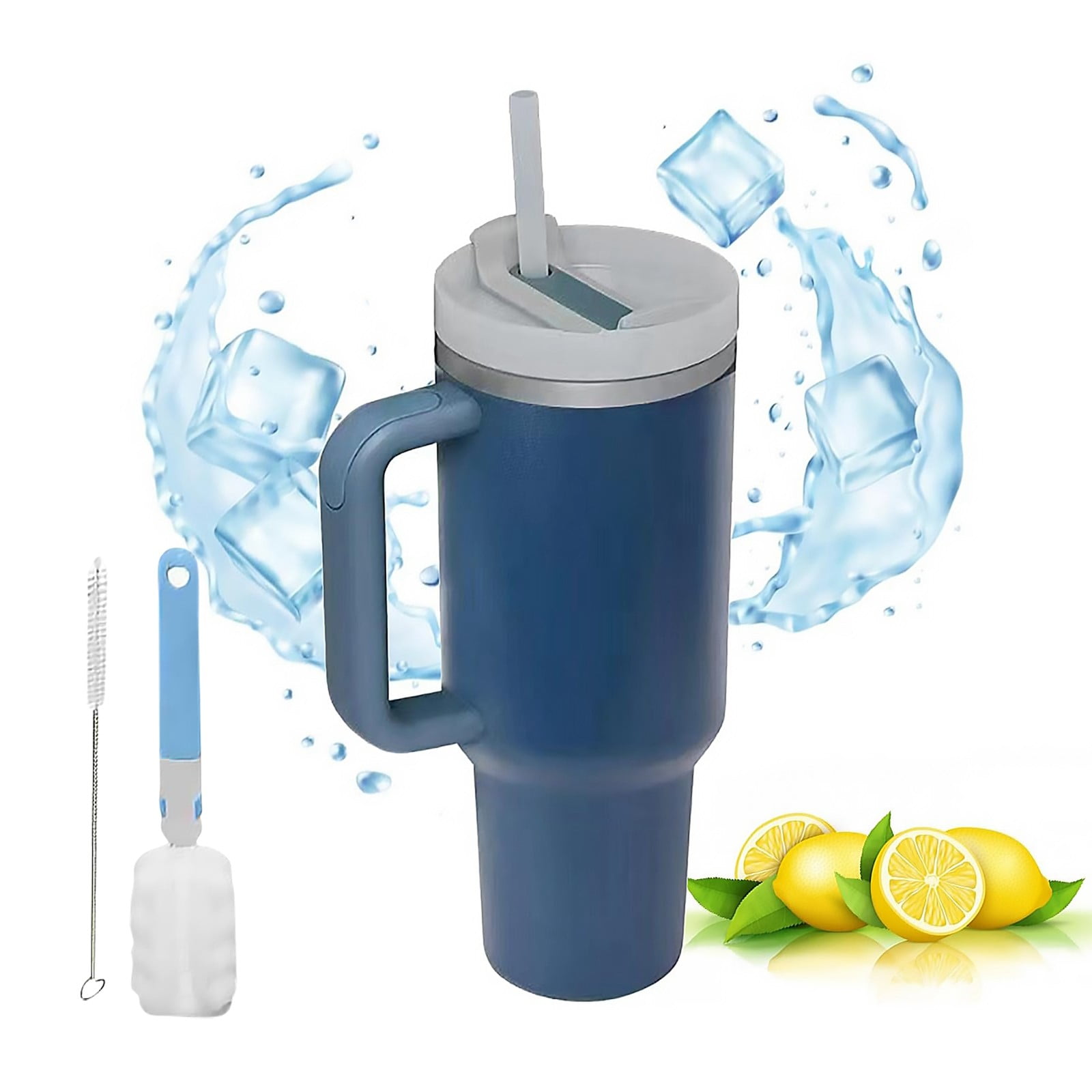 Termo Acero Inoxidable 40 OZ, Termos para Cafe, Termo con Popote Tapa y ...
