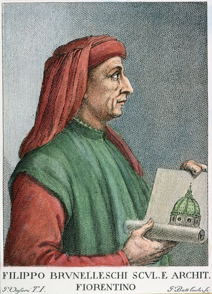 Filippo Brunelleschi N(1377-1446) Italian Architect With His Design For ...