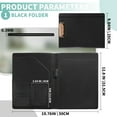 LELE LIFE Leather Portfolio Binder Padfolio with Clipboard and Document ...