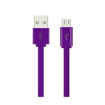 Flat Micro Usb Data Cable 3.2ft In Purple - Walmart.com
