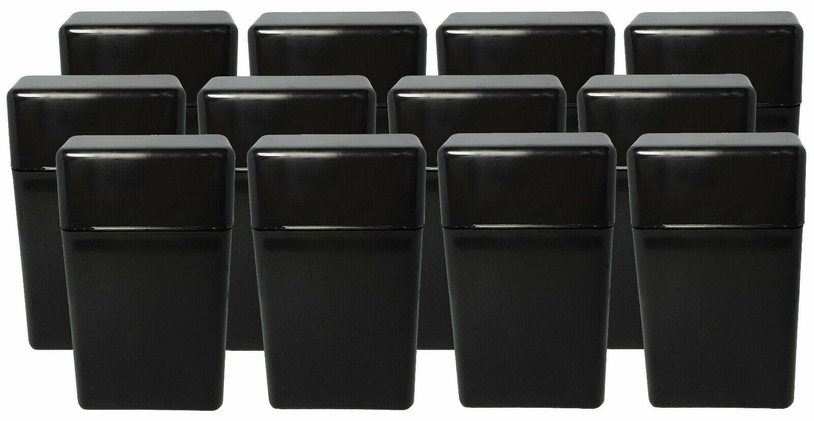 12 Pack Black Flip Top Hinged Lid Sectioned Cigarette Case for King ...