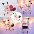 OUNONA Golden Iron Mini Shopping Cart for Decor with Realistic Details ...