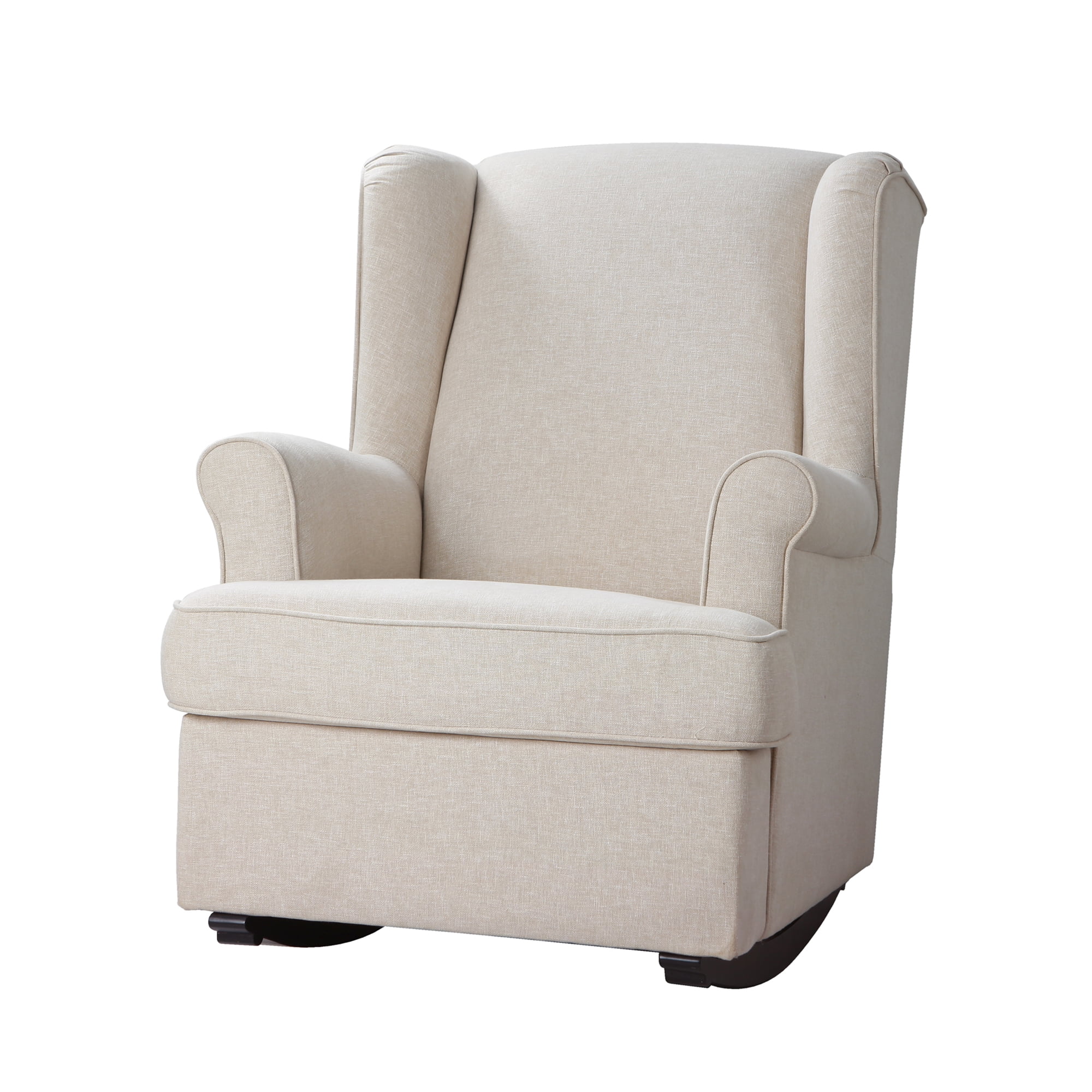 Second Story Home Quinn Upholstered Wingback Rocking Chair- Canvas ...