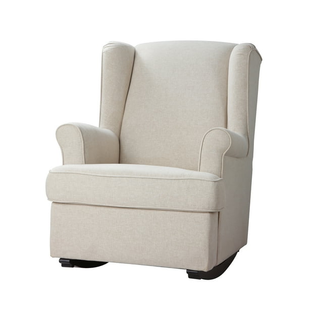 Second Story Home Quinn Upholstered Wingback Rocking Chair- Canvas ...