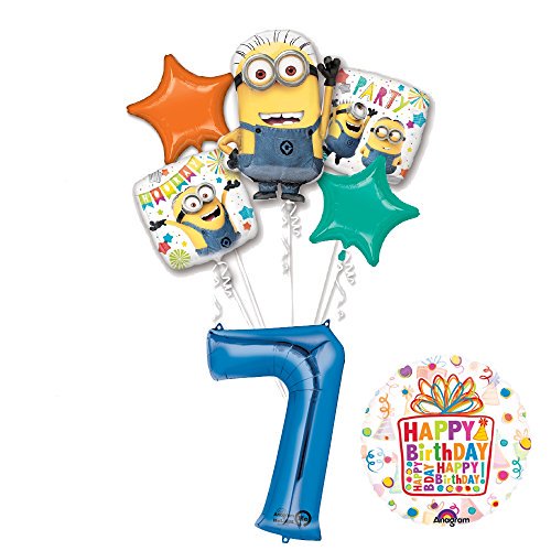 Despicable Me 3 Minions 7th Birthday Party Supplies and balloon ...