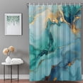 Bathroom Shower Curtain Modern Abstract Teal Marble Waterproof Shower ...