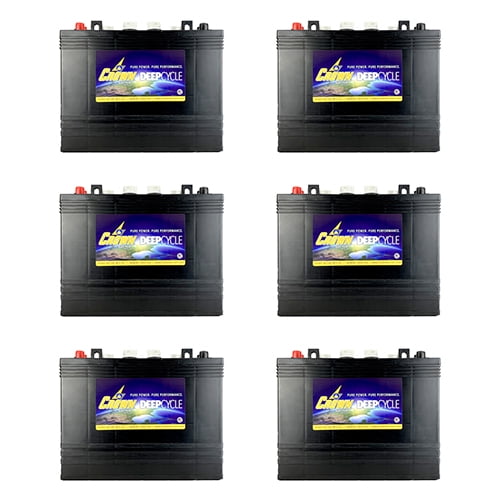 Crown T-1275 12V 150Ah Deep Cycle Flooded Lead Acid Golf Cart Battery ...