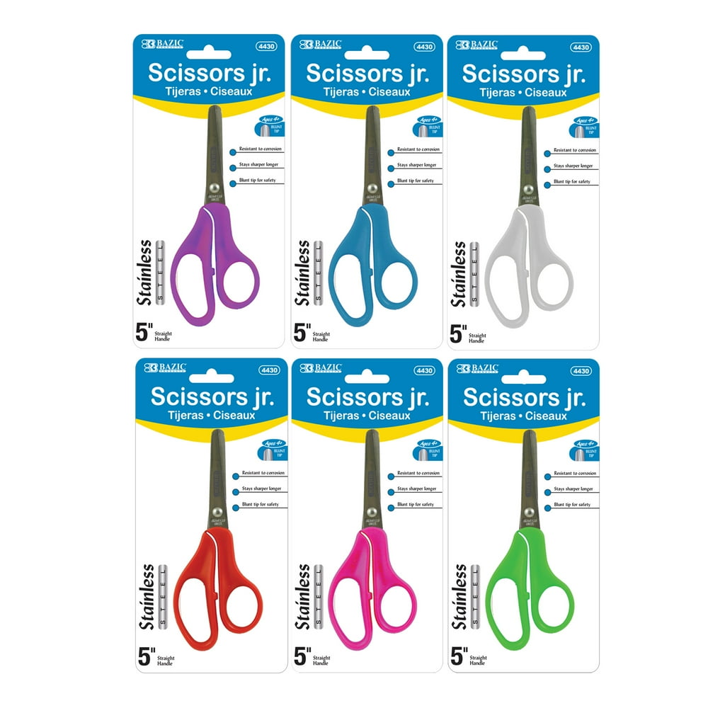 BAZIC School Student Scissors 5 Stainless Steel Scissor Safe Blunt bazic-school-student-scissors-5-stainless-steel-scissor-safe-blunt