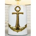 Sea Nautical Coastal Golden Ship Anchor Ceramic Table Lamp Navy Sailor ...