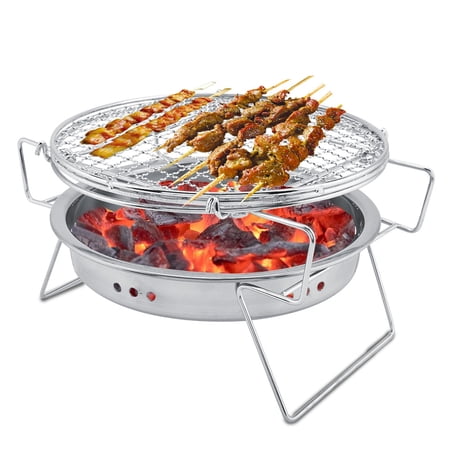 Garosa Round BBQ Grill, Steel BBQ Grill, Stainless Steel Mini BBQ Grill ...