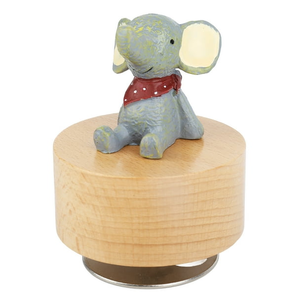 Music Box Round Shape Wooden Musical Box Cartoon Music Box For Kids ...