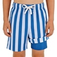 Bainana Toddler Boy Swim Trunks Striped Print Elastic Waist Straight ...