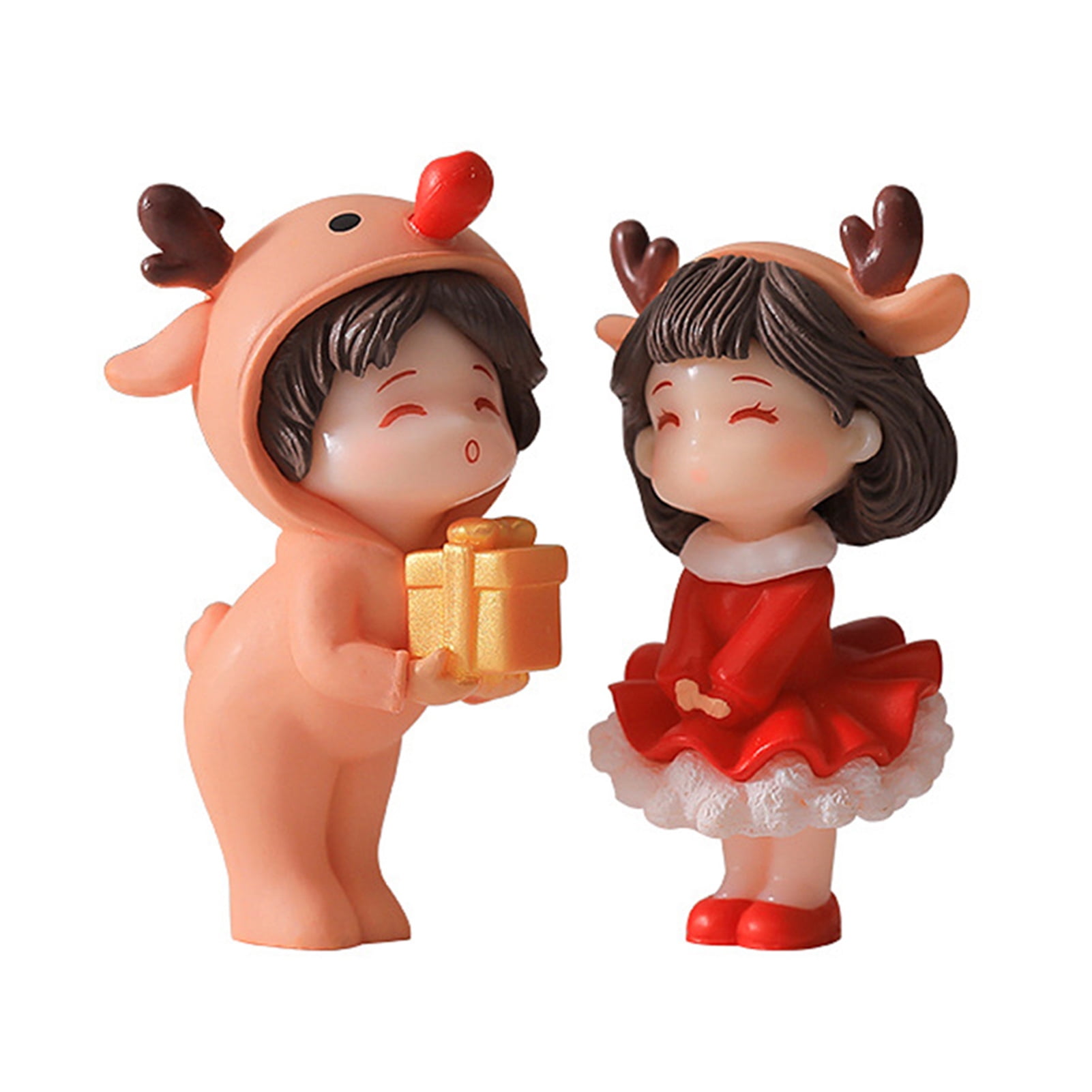 Hesroicy Cartoon Couple Chair Resin Figurines Miniature Fairy Garden ...