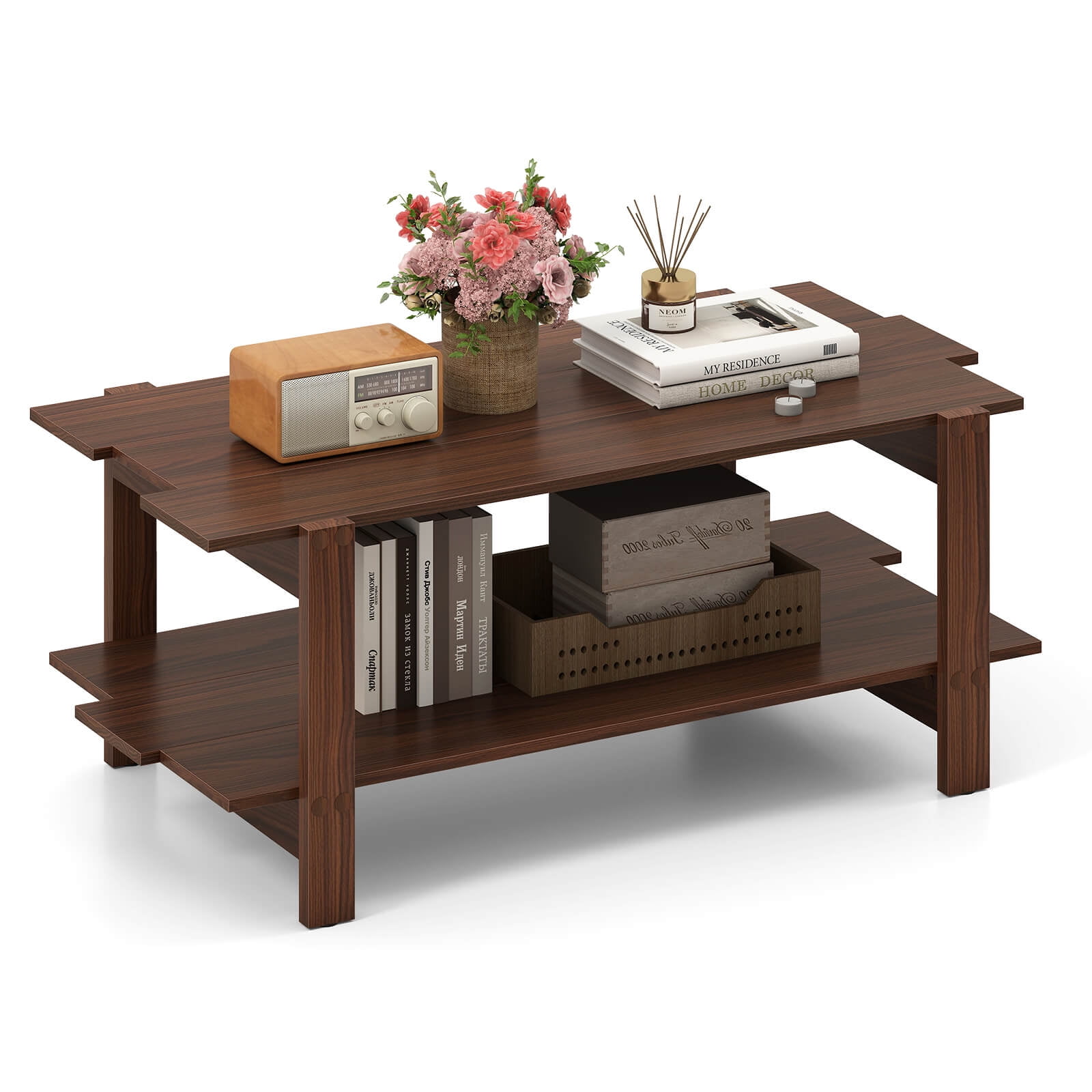 Click here for Costway 2-Tier Coffee Table Irregular Center Table... prices
