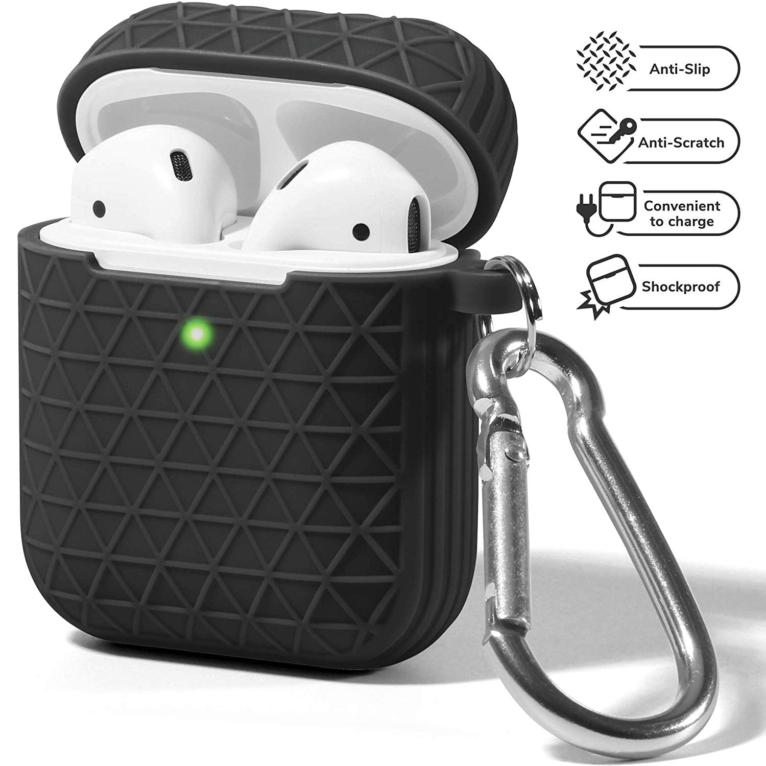 AirPods Case [Front LED Visible], GMYLE Silicone Protective Shockproof ...