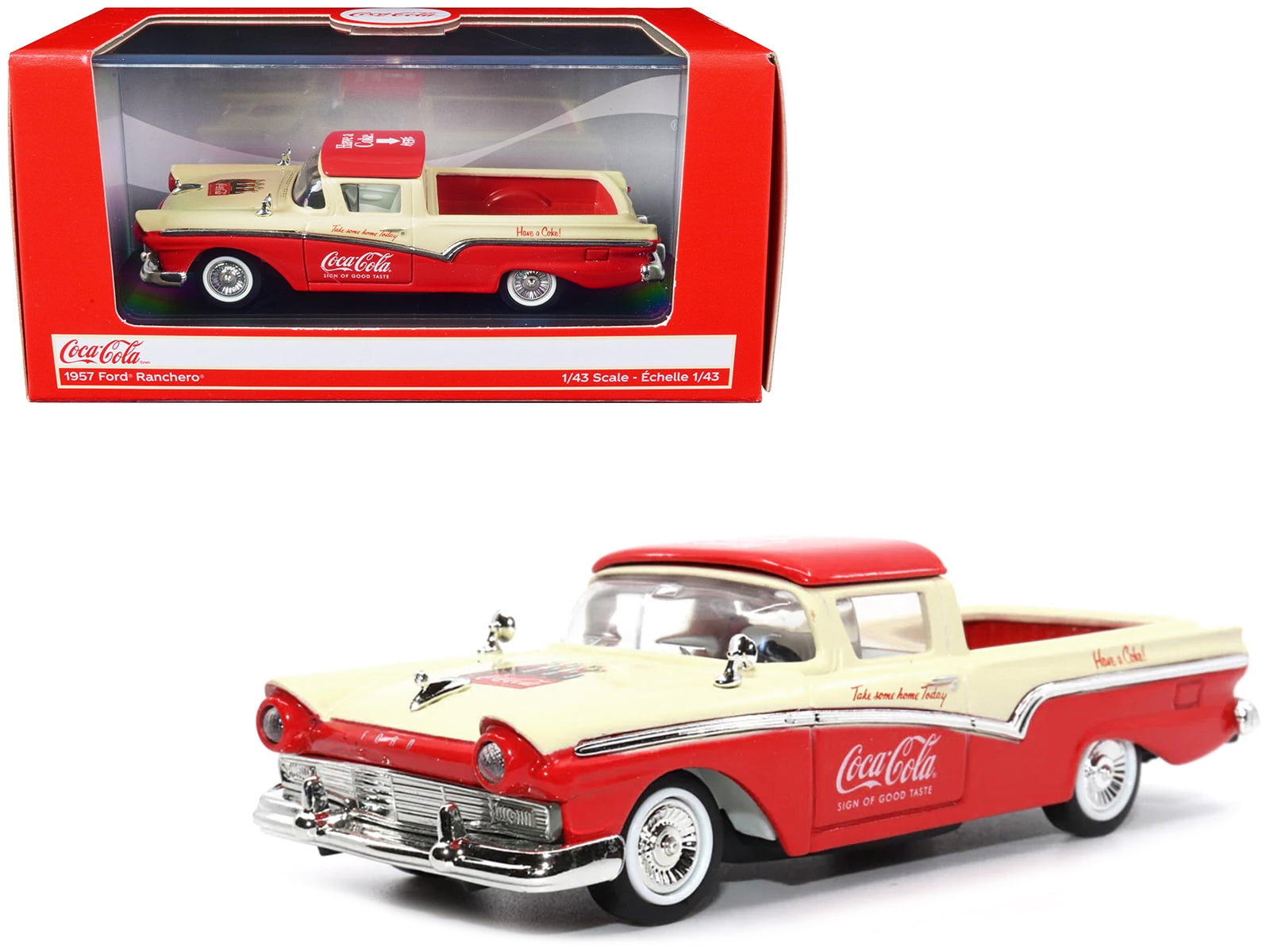 1957 Ford Ranchero "Coca-Cola" Red and Cream 1/43 Diecast Model Car by ...
