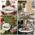 Christmas Round Tablecloth Red Truck Pine Tree Forest Tablecloths with ...