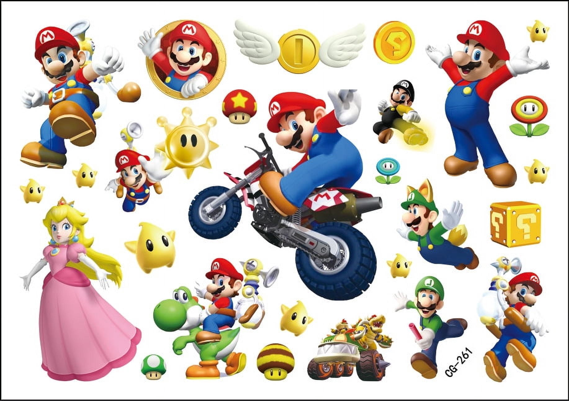2024 Nuevo tatuaje de dibujos animados de Super Mario, pegatinas ...