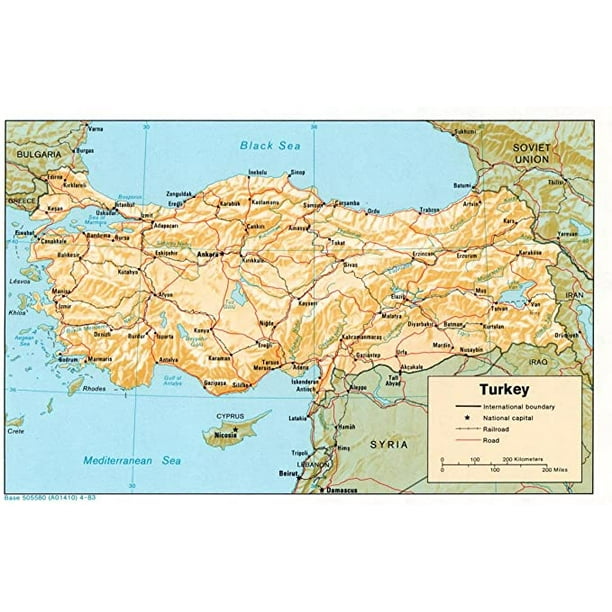 Iconic Arts Laminated 36x24 Poster: Large Detailed Political map of ...