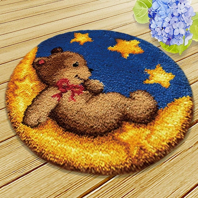Latch Hook Rug Making DIY Tools Kit for Home Decor Dog Teddy Bear On ...