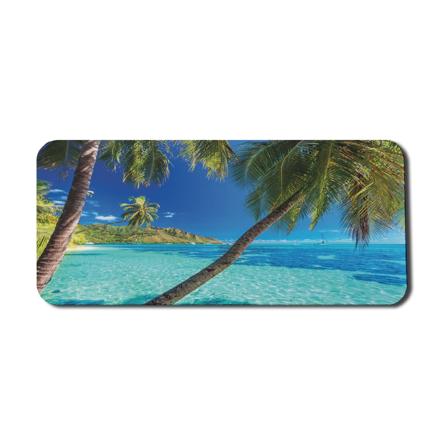 Ocean Computer Mouse Pad, Image of a Tropical Island Beach Theme the ...