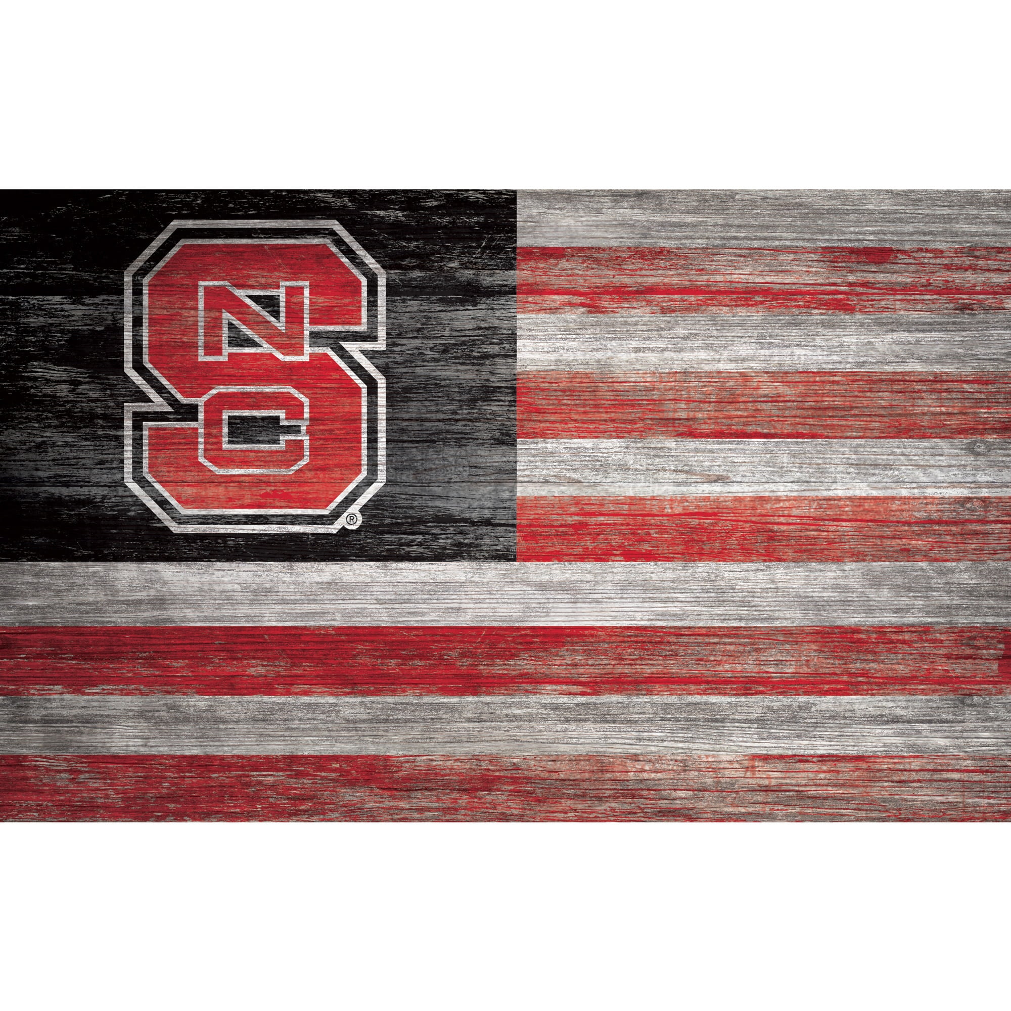 NC State Wolfpack 11'' x 19'' Distressed Flag Sign - Walmart.com
