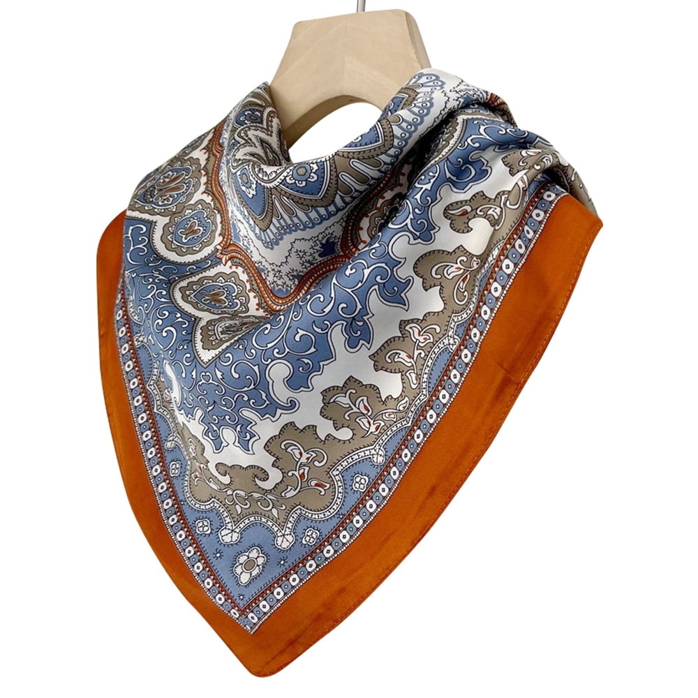 Fashion Hair Scarf for Women Lightweight Head Scarves Square - Orange ...
