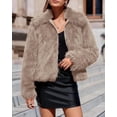 BTFBM Faux Fur Jacket Women Fluffy Winter Cropped Coats Zip Up Fuzzy ...