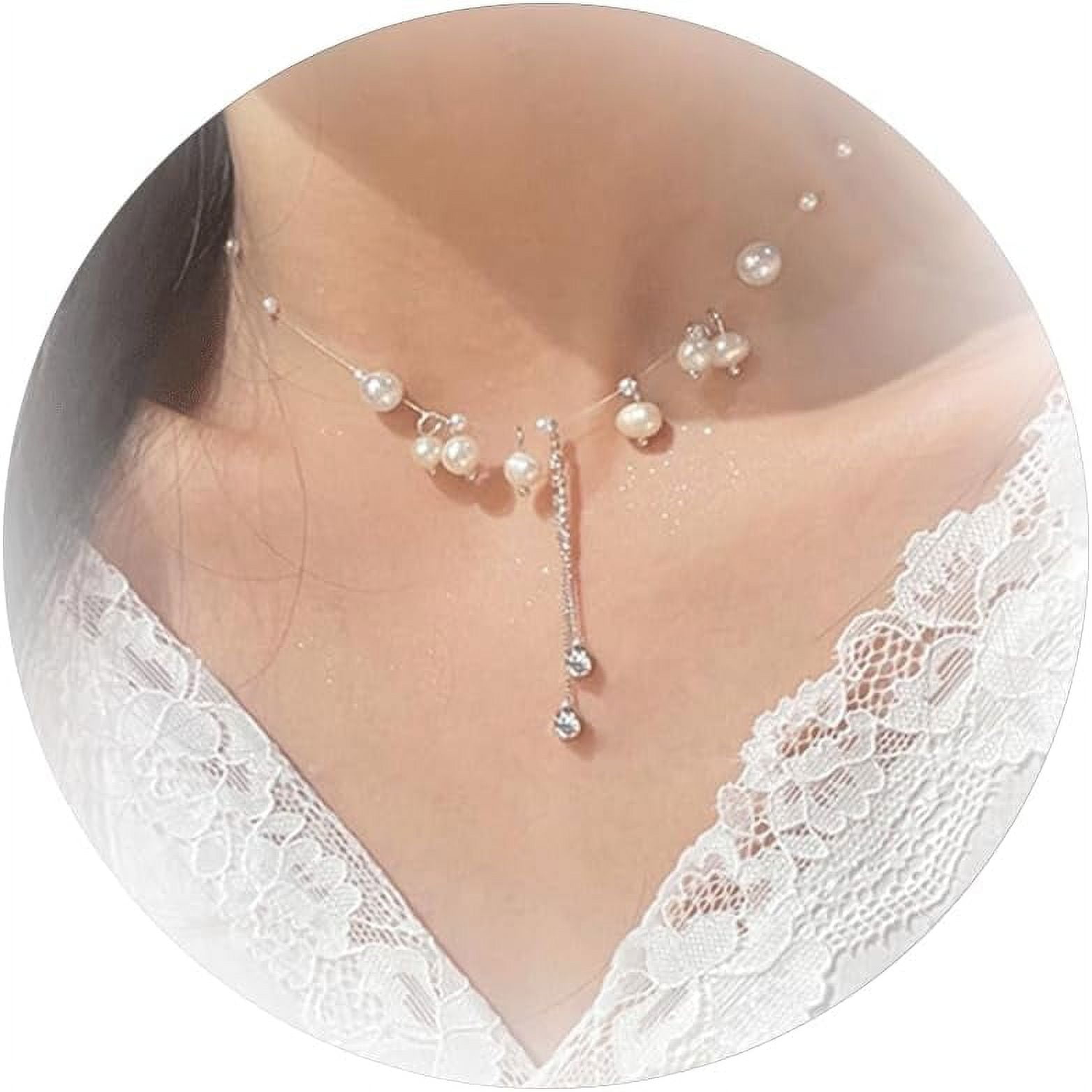 Click here for Hahdaxia Pearl Choker Necklaces Rhinestone Tassel... prices