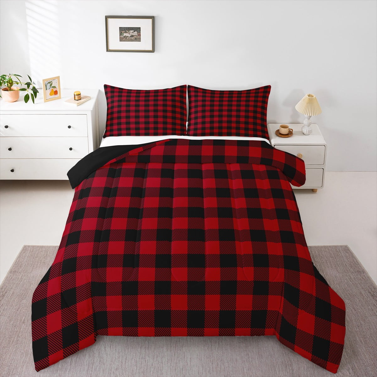 Click here for Erosebridal Plaid Buffalo Bedding Queen Comforter... prices