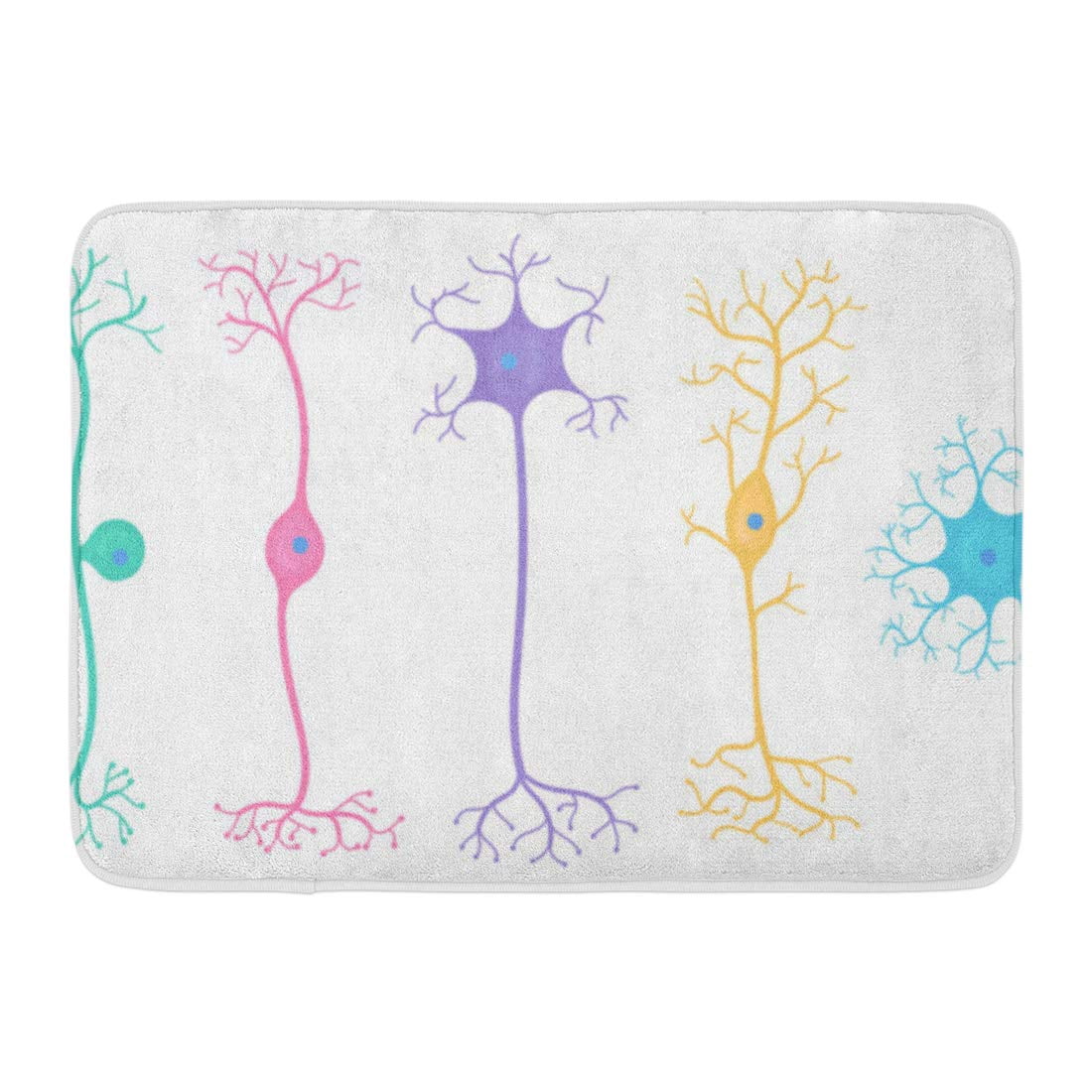 GODPOK Bipolar White Anatomy Basic Neuron Types Axon Body Rug Doormat ...
