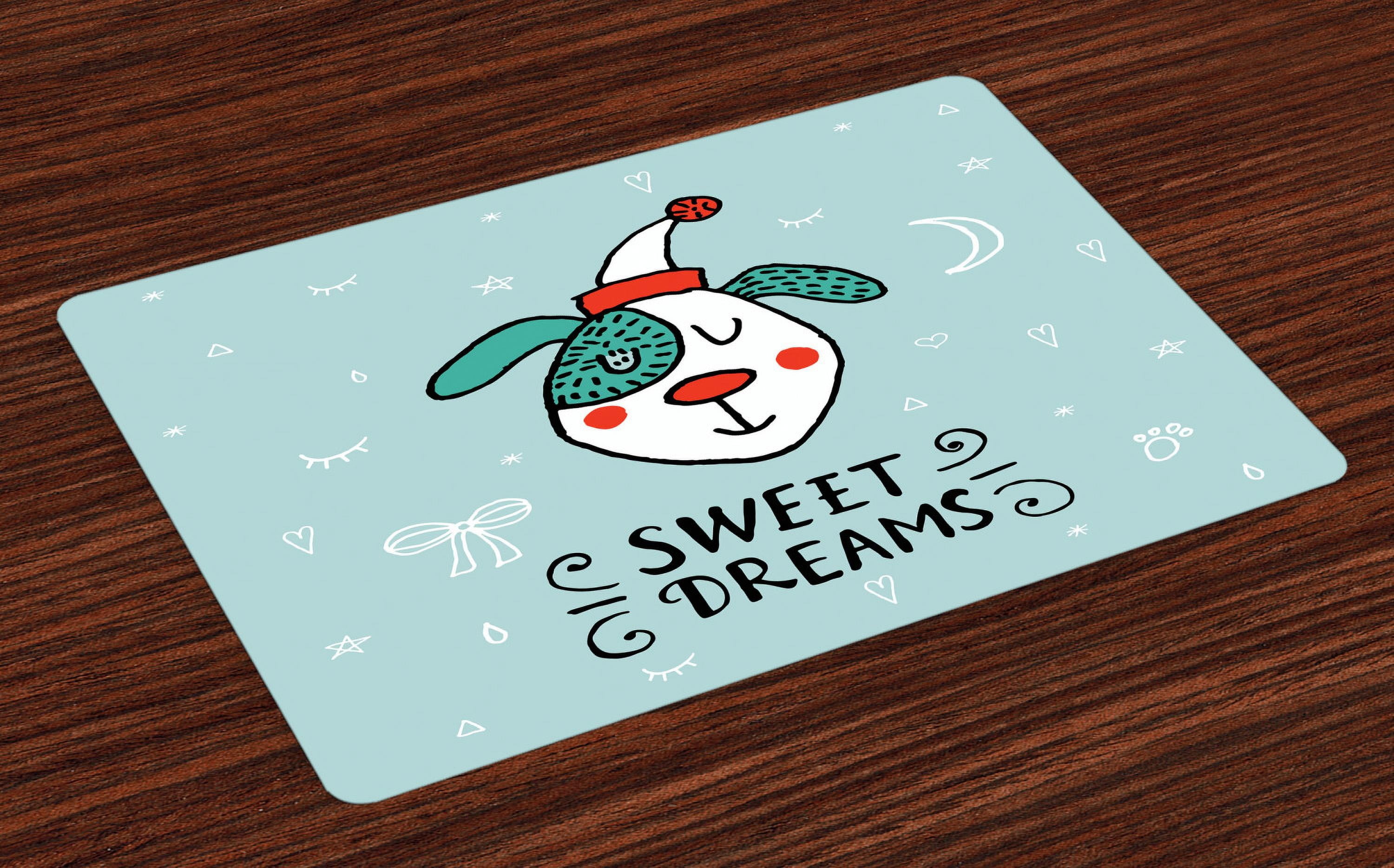 Ambesonne Saying Place Mats Set of 4, Funny Cartoon Dog, Standard Size ...