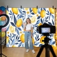 7x5ft Photo Backdrop, Yellow Lemon Soft Polyester Backdrop Curtains ...