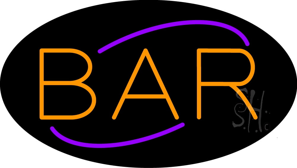 Orange Bar LED Neon Sign 20 x 37 - inches, Clear Edge Cut Acrylic ...
