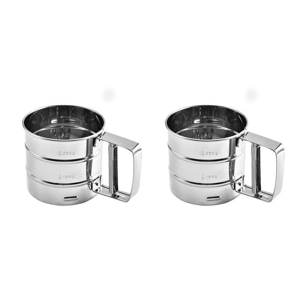 fastboy 1/2/3 Flour Sieve Cup Stainless Steel Mesh Shaking Strainer ...