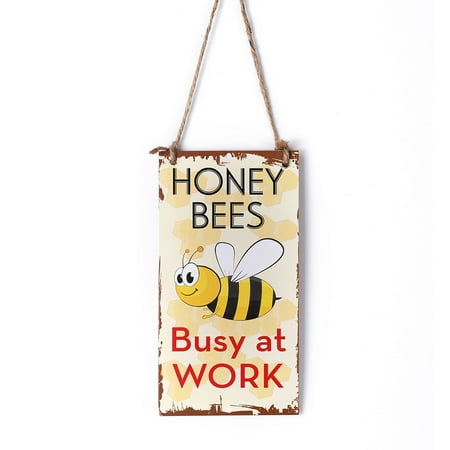 pitrice Spring Bee Busy At Work Letter Wooden Plaque Wall Decor Hanging ...