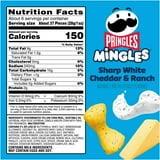 Pringles Puffed Snacks Sharp White Cheddar and Ranch 5.5 oz Crispy ...