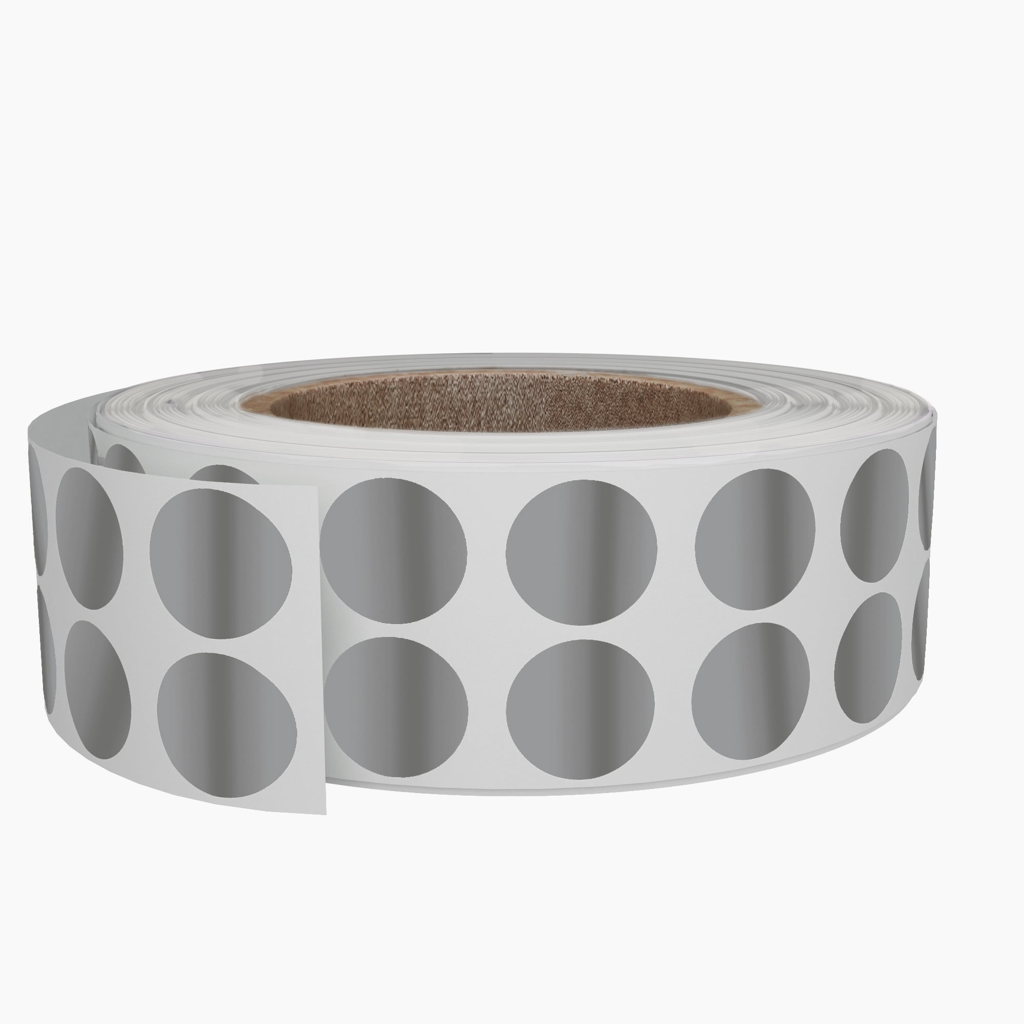 Royal Green Small Round Stickers 10mm Metallic Silver Label on a Roll 0 ...