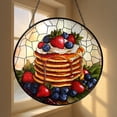 Breakfast Pancake Stained Glass Window Panel Featuring Berry Details ...