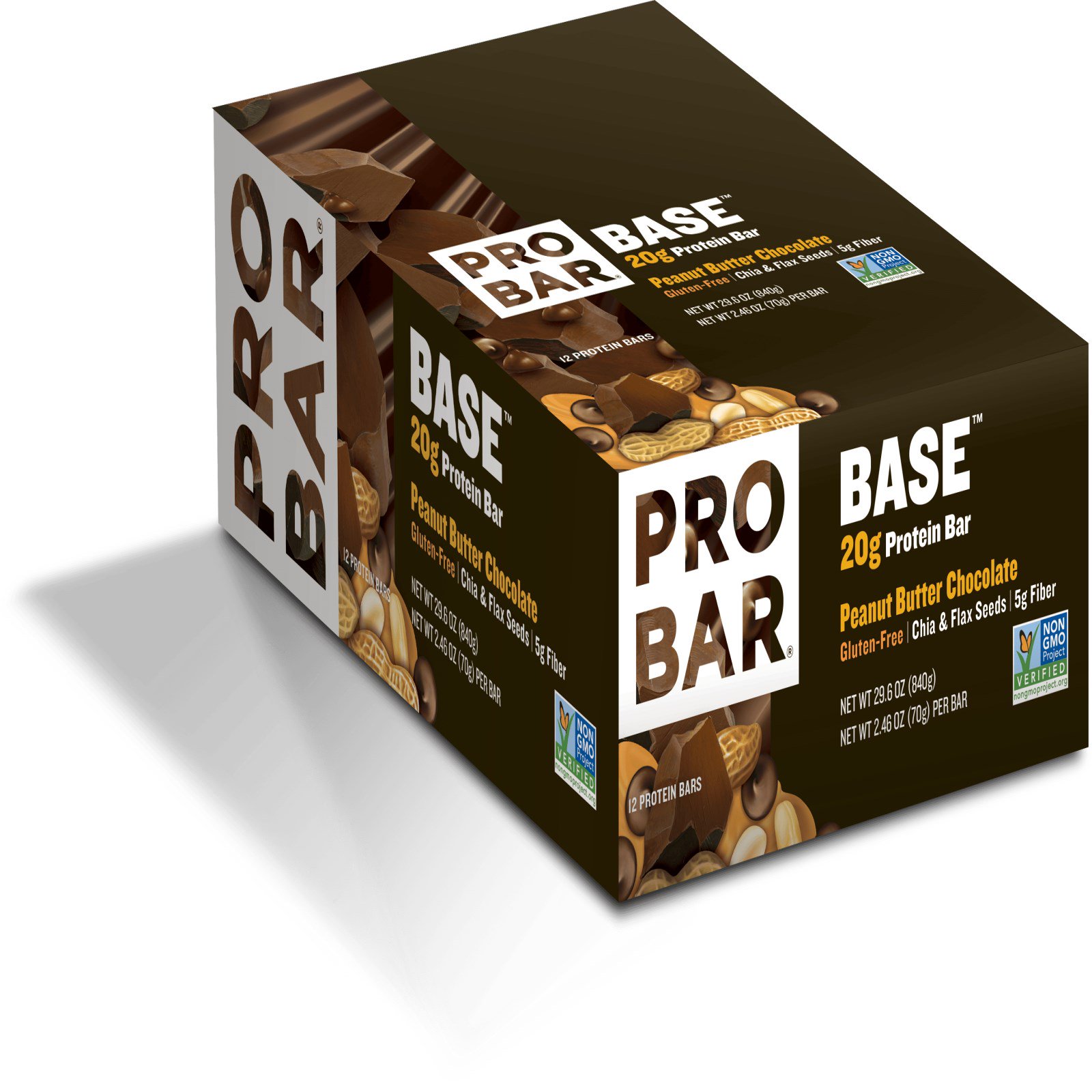 PROBAR - BASE 2.46 Oz Protein Bar, Peanut Butter Chocolate, 12 Count ...